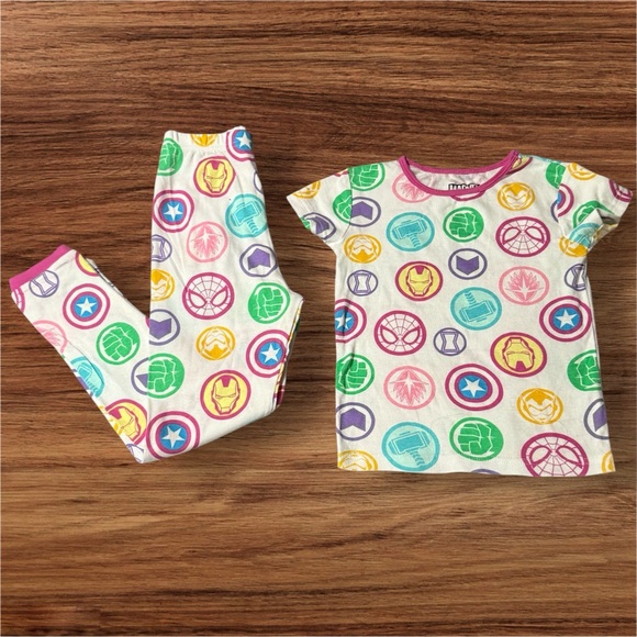 Marvel | Pajamas | Marvel Kids Pajama Set White With Colorful Superhero ...
